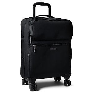 Vera Bradley Women's Softside Rolling Suitcase Luggage, Black, 22" Carry On