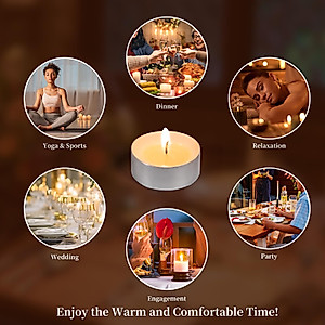 Tea Lights Candles Unscented 100 Pack Smokeless Dripless with 4 Hour, Small Votive Candle for Home, Pool, Shabbat, Weddings & Emergencies