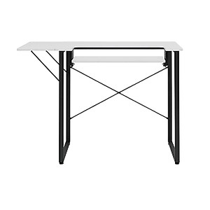 Sew Ready Dart Wood/Metal Multipurpose Machine Table Workstation Desk with Folding Top for Crafts, Sewing, Computers, Laptops, Games, Black Graphite/White 23D x 41W x 30H in