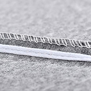 Pharmedoc Pregnancy Body Pillow Cover Replacement for U Shaped Body Pillow with Solid Body ONLY- Jersey Cover Only - Grey