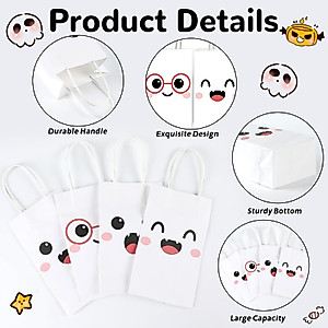 12Pcs Halloween Party Favor Bags Cute Ghost Themed Party Disposable Treat Bags with Handles Little Boo Gift Bags for Halloween Spooky Themed Trick or Treat Birthday Party Decorations Supplies