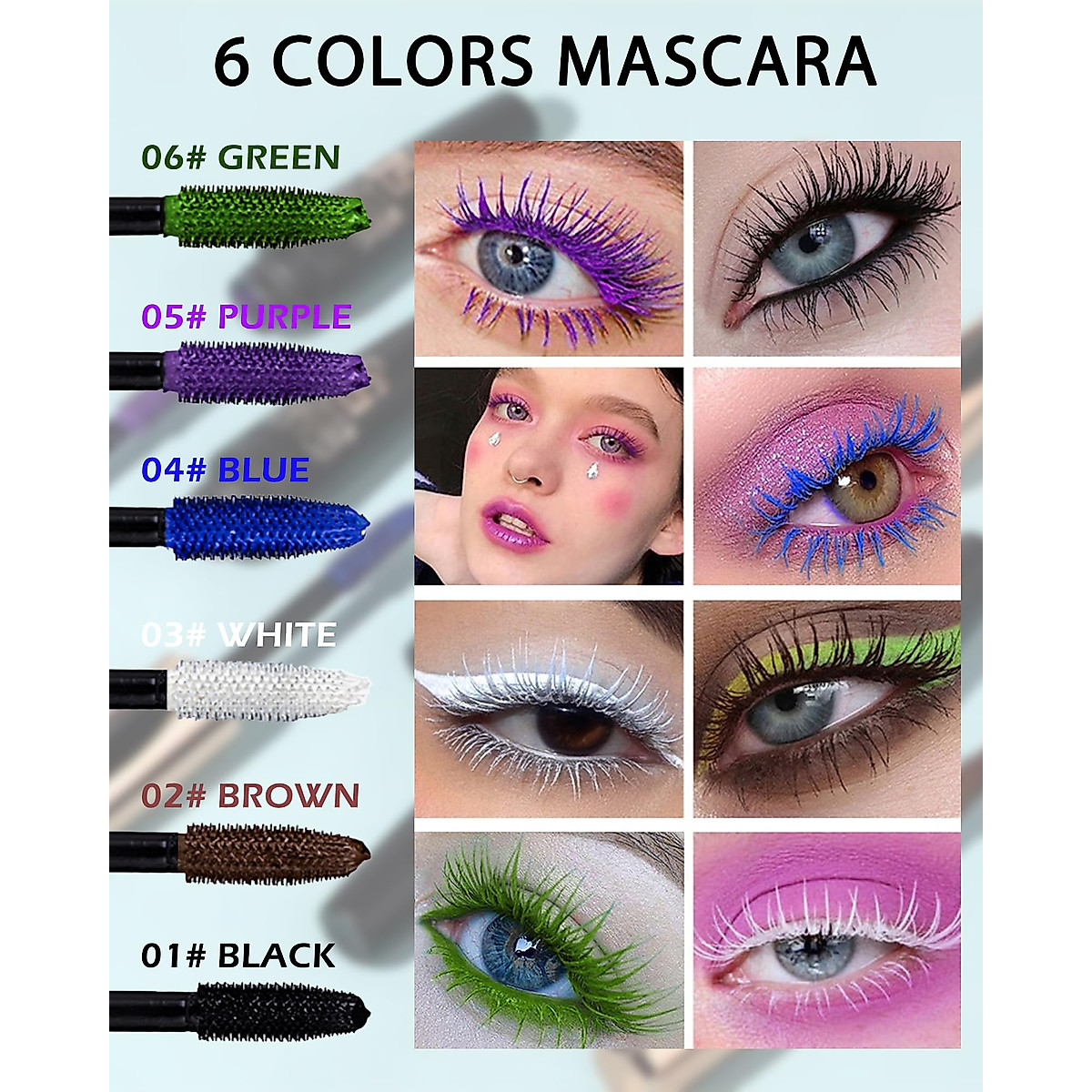 Brown Waterproof Mascara for Eyelashes,5D Silk Fiber Liquid Lash Extensions Colored Tubing Mascara with Eyelash Brush,Long Lasting Smudge-Proof Volume and Length,Christmas Party Makeup Gift for Women