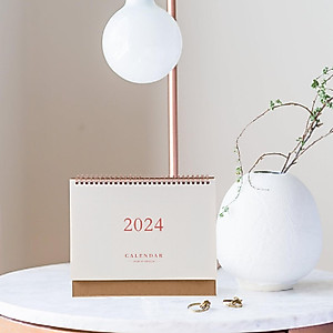 Office Decor 2024 Desktop Calendar Jul. 2023-Dec.2024 Standing Flip Desktop Calendar Monthly Daily Planner Calendar for Home Office Planner Organizer Large (Pink) Desk Decor
