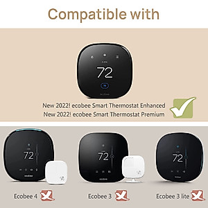 CaseBot Wall Plate for New 2022 Ecobee Smart Thermostat Premium & 2022 Ecobee Smart Thermostat Enhanced, Practical and Stylish Trim Kit Bracket Mount Cover, Easy Installation, White