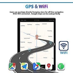 2G 32G Double Din Car Stereo Android Car Radio Touch Screen with Bluetooth, Rimoody 9.5'' Vertical Screen Car Radio with GPS Navigation WiFi FM iOS/Android Mirror Link USB Split Screen + Backup Camera