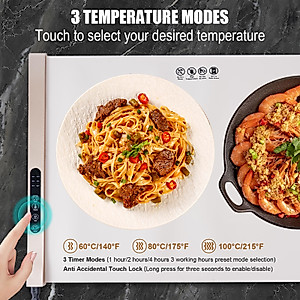 Electric Warming Tray 2024 New，Portable Silicone Food Warmer Heater Mat，Travel Roll Up Fast Heating Pad，Foldable Keep Plates Fast Warm for Buffets Party,Large Surface Area