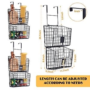 2 Pcs Kitchen Cabinet Door Organizer with Name Plate and Door Hook Wall Mount Kitchen Cabinet Organizer Cutting Board Organizer over Door Organizer for Pantry, Baking Sheet, Plastic Wrap,Cutting Board