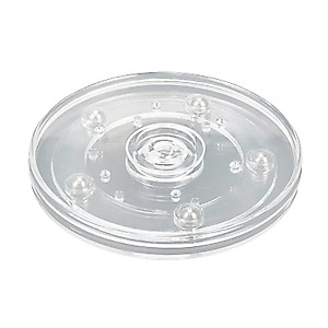 Savagrow 4pcs Acrylic Plastic Turntable 3.94" Clear White Lazy Susan Turntable Organizer for Kitchen Cabinets Spice Rack Table Cake