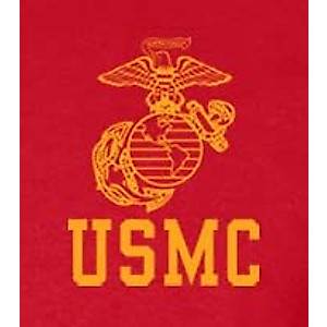 eMarine PX Eagle Globe and Anchor w/USMC Hooded Sweatshirt Red. Made in USA. Officially Licensed with The United States Marine Corps