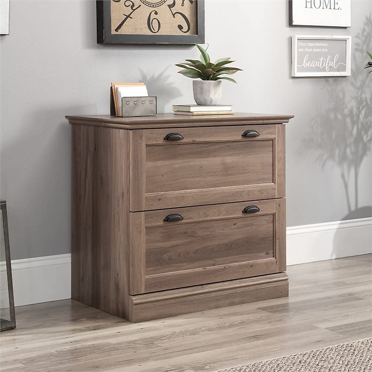 Sauder Barrister Lane 2-Drawer Lateral File Cabinet in Salt Oak, Salt Oak Finish