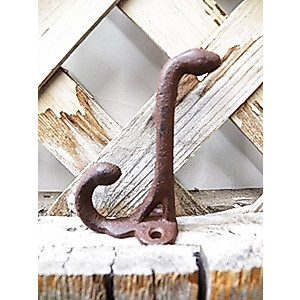 Coat Hat Hooks Cast Iron Lot Set of 12 Double Hook 3.25" Antique Vintage Style