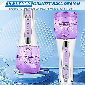[2023 New Version]Leominor Cordless Water Flosser Professional Oral Irrigator,Portable Dental Flosser IPX7 Waterproof,with Travel Bag and 7 Jet Tips, Rechargeable for Home&Travel