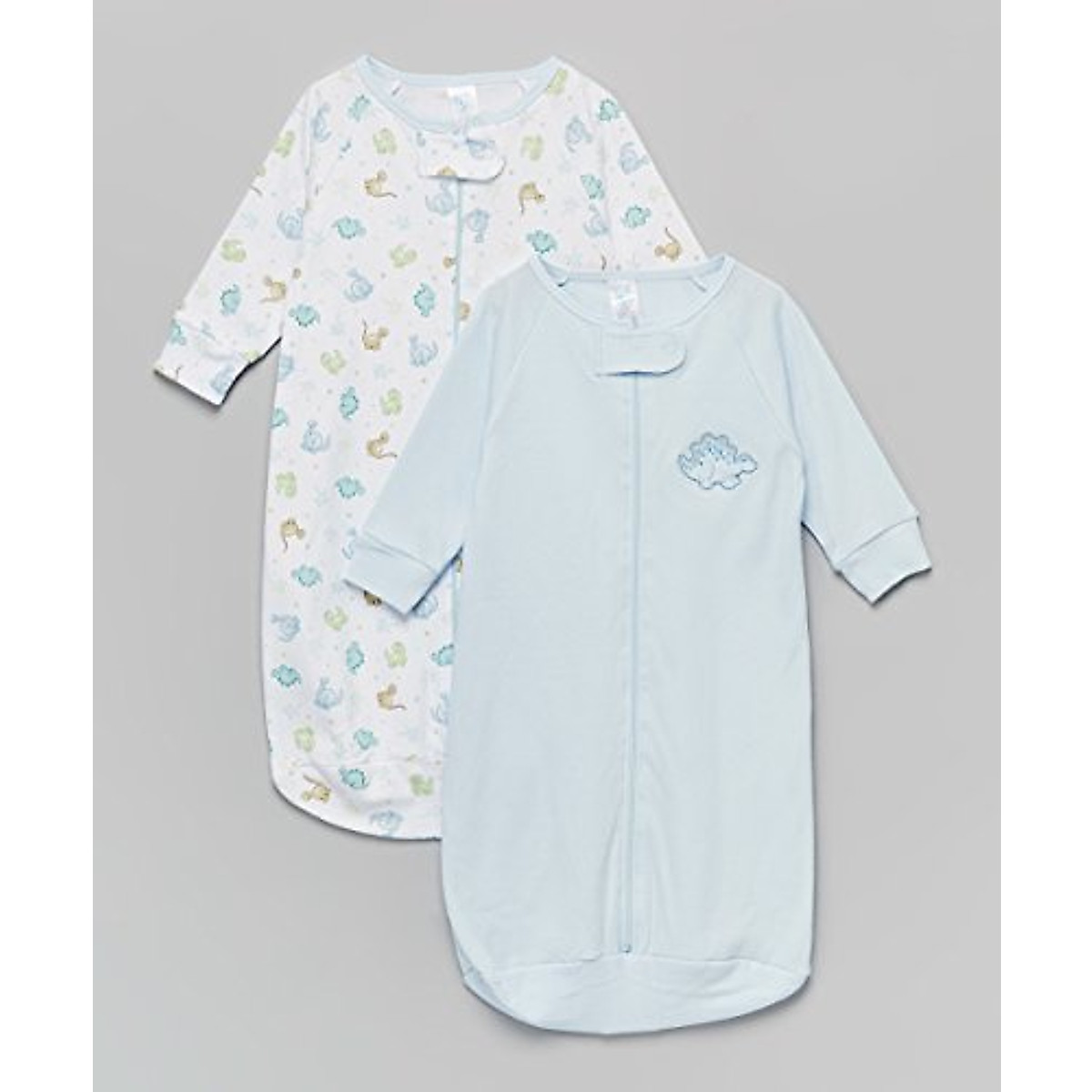 Spasilk Baby Boys 2 Pack 100% Cotton Sleep Bag Wearable Blankets, Blue Dino (2 Pieces), One Size