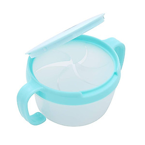 SALALIS PP Snack Cups for Toddlers, Kids Snack Containers Baby Treat Holders with Handle Dust Proof Lid for Children Baby Toddlers(Lake Blue)