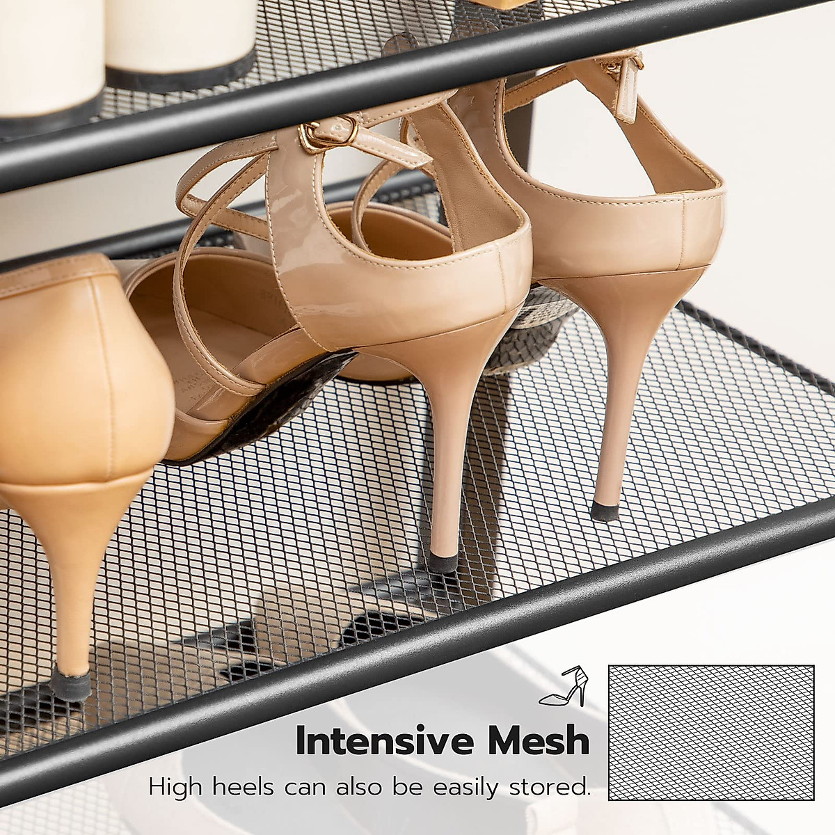 HOOBRO 10-Tier Shoe Rack Organizer, Large Capacity Metal Shoe Shelf, Sturdy Shoe Storage with Top Shelf, for 27-36 Pairs of Shoes, Space Saver, Industrial, Rustic Brown and Black BF110XJ01