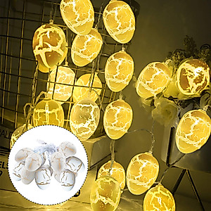 Easter Eggs String Lights 1.5m 10 LED Decoration, YeLuck Crack Egg USB Plug in Fairy Light for Spring Holiday Theme Party Indoor Outdoor Bedroom Garden Home Decor,2 Lighting Mode (Yellow)