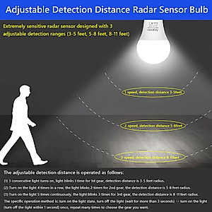 Angyues Radar Motion Sensor Light Bulbs, 12W(100 Watt Equivalent) A19 Motion Sensor Bulb Outdoor, Motion Detector Auto-Activated Dusk to Dawn LED Bulb Daylight 5000K E26 (1100LM,2 Pack)