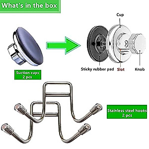 iPEGTOP 3in1 Suction Cup Shower Caddy Bath Wall Shelf + Soap Dish Holder + 2 Pack Strong Suction Cup Hooks