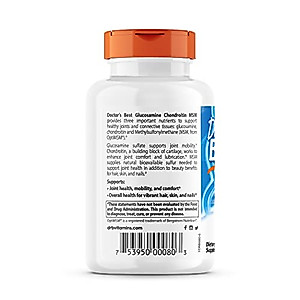 Doctor's Best Glucosamine Chondroitin Msm with OptiMSM Capsules, Supports Healthy Joint Structure, Function & Comfort, Non-GMO, Gluten Free, Soy Free, 120 Count (Pack of 1)
