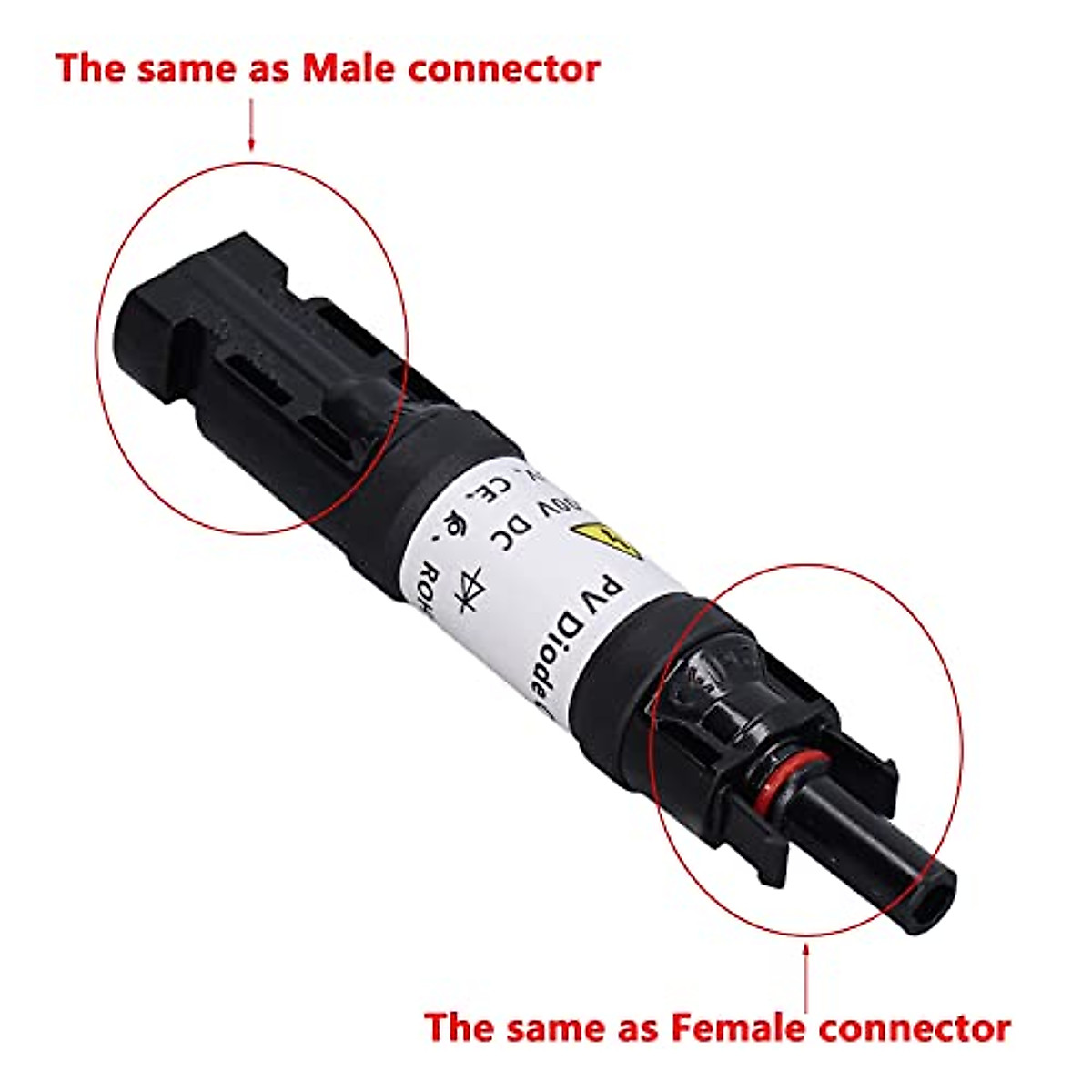 MOKT Fuse Connector, Waterproof IP67 1000V DC Male Female Quick Connect Solar Diode Connectors for Inverter for 2.5-6.0SquareMillimeter Cable 30A, MOKT0vSVH20-14