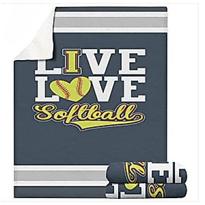 Feim-AO Ive Love - Softball Home Blanket Anti-Static Nap Blanket Luxury Velvet Fleece Blanket Thermal Throw Sleeping Blankets for Sofa Bed Couch