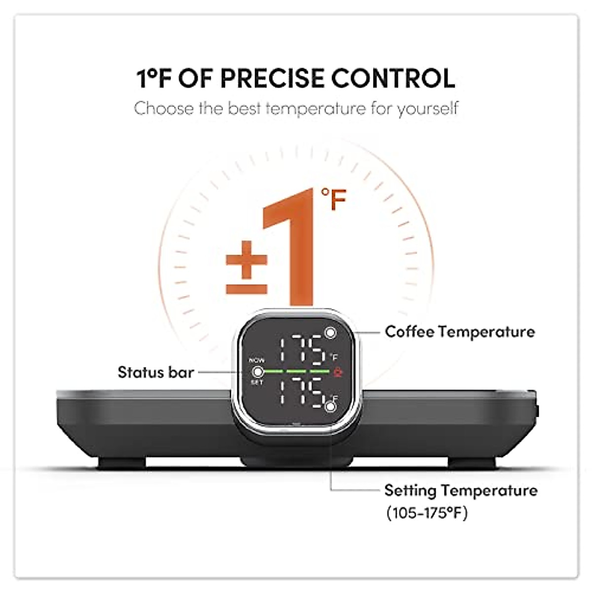 ikago Smart Mug Warmer & Mug Set - Upgraded Coffee Warmer, 1°F Precise Temperature Control Mug Warmer for Desk, Heated Coffee Mug with Auto Shut Off, Birthday Gifts for Women and Men