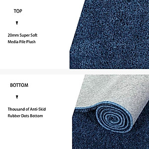 WESTLOOM Area Rug 9x12 Indoor Modern Plush Area RugSolid Shag Area Rug Non Slip Non Shedding Thick Rug for Living Room Bedroom Home Decor, Navy