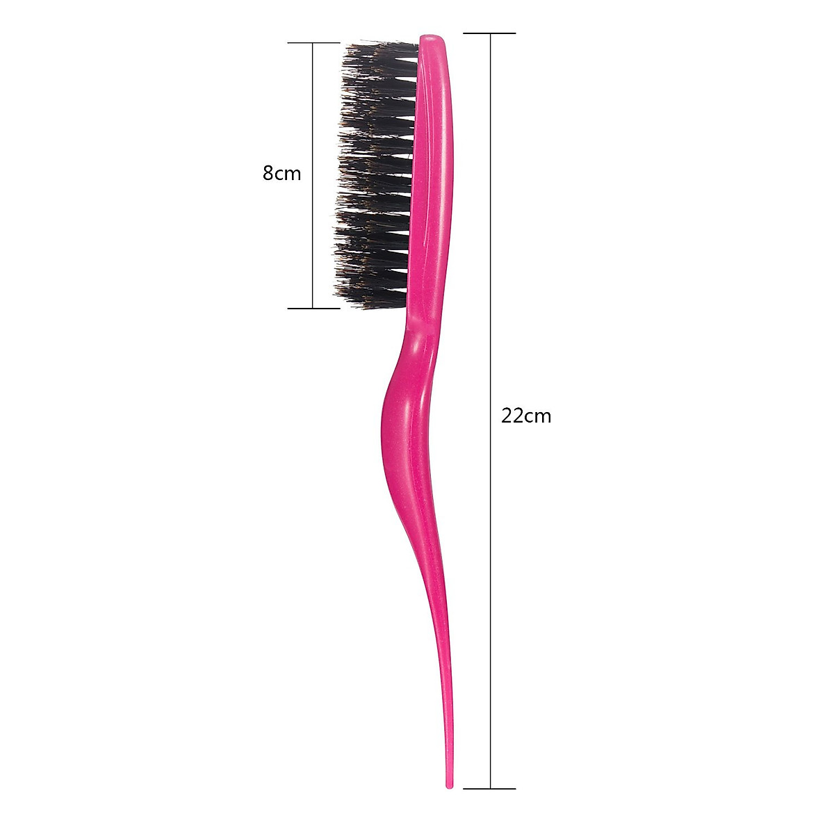 Frienda 2 Pieces Boar Bristle Brush Comb Hair Teasing Brush for Women Men Salon Boar Nylon Bristle Beauty Styling Backcombing Tool(Fuchsia and Purple)