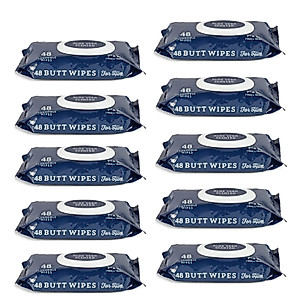 Butt Wipes for Him, Aloe Vera Scent Flushable Wet Wipes for Men (10 Pack, 480 Wipes)