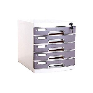 Flat File Cabinets, Lockable Drawer-Type Information Cabinet Office A4 Storage, with 5 Drawers Grey (Size : Large 5-Layers)