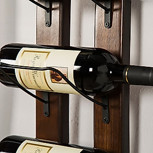 Wall Mounted Wine Rack | Rustic Barrel Stave Hanging Wooden Wall-Mounted Wine Rack…