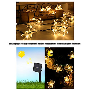 Snufeve String Lamp, Solar Fairy Lights Solar String Lights Tree Light Flowers Lights for Home Courtyard, Garden, Yard, Lawn, Terrace