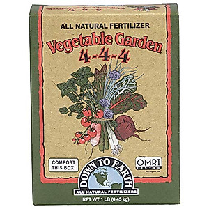 Down to Earth Organic Vegetable Garden Fertilizer 4-4-4, 1lb
