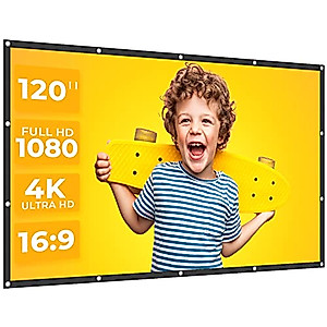 Video Projection Screen, Outdoor Projector Screen 120 inch 16:9 4K HD Foldable & Portable Outdoor Projection Screen, Support Front & Rear Projection for Home Theater Camping Backyard Movies