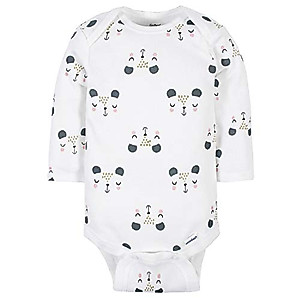 Gerber baby girls 6-pack Long-sleeve Onesies Bodysuits and Toddler T Shirt Set, Bear Pink, 6-9 Months US