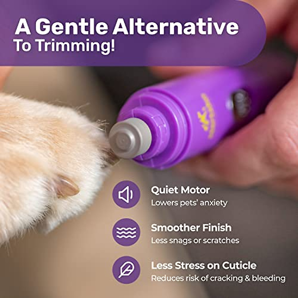 Hertzko Electric Nail Grinder for Dogs & Cats – Rechargeable Dog Nail Trimmer & Clippers, Professional Pet Grooming Kit with USB Wire for Small & Large Dogs