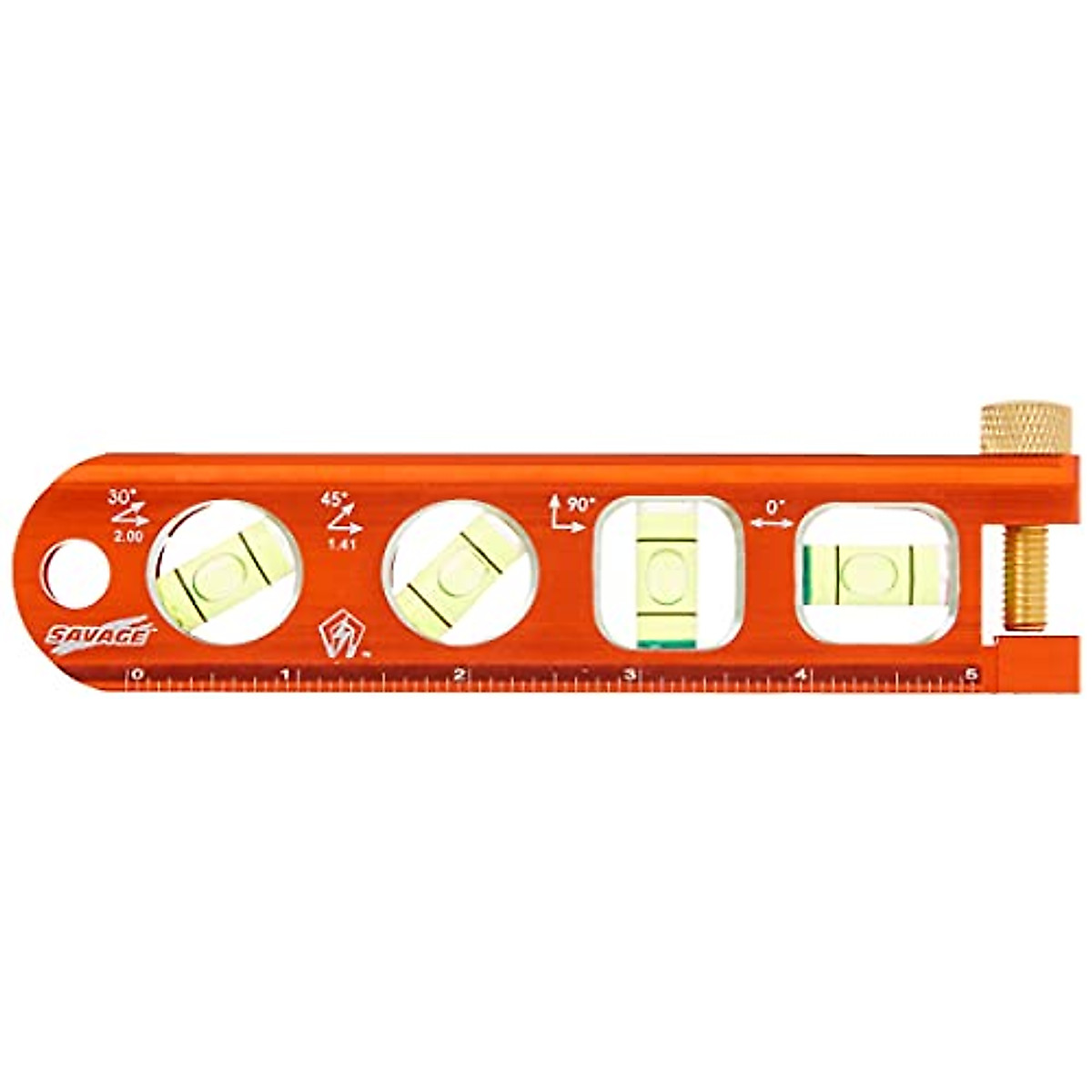 Swanson Tool Co TL041M 6 Inch Savage Magnetic Billet Torpedo Level with Brass Pipe Clamp, 6 Inches and 15 Centimeters Orange