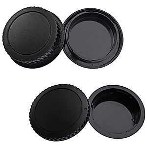 Camera Body Cap and Rear Lens Cover Compatible with Canon EOS EF EF-S Mount Camera T7 T6 90D 80D 77D 70D 60D 5Ds 1DX 5D 7D / 6D Mark II III 200D Rebel SL3 SL2 T6i T7i T6S T4i T5i T5 T3[2 Sets]