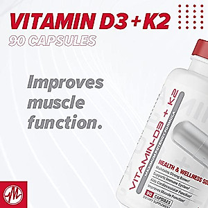 Metabolic Nutrition Vitamin D3 + K2, Bone and Heart Health Formula, Immune Support, 90 Veggie Caps Max Dose