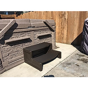Confer Plastics Resin Multi Purpose Outdoor Non Slip Portable Spa and Hot Tub Handi-Step Deck Patio Steps Accessories, Espresso