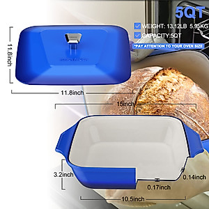 Dutch Oven, imarku 5 Quart Braiser Pan Nonstick Heavy Duty Enameled Cast Iron Dutch Oven Pot, Oven Safe Up To 550°F, Enamel Coating, Nonstick Easy to Clean, Best Father's Day Gifts