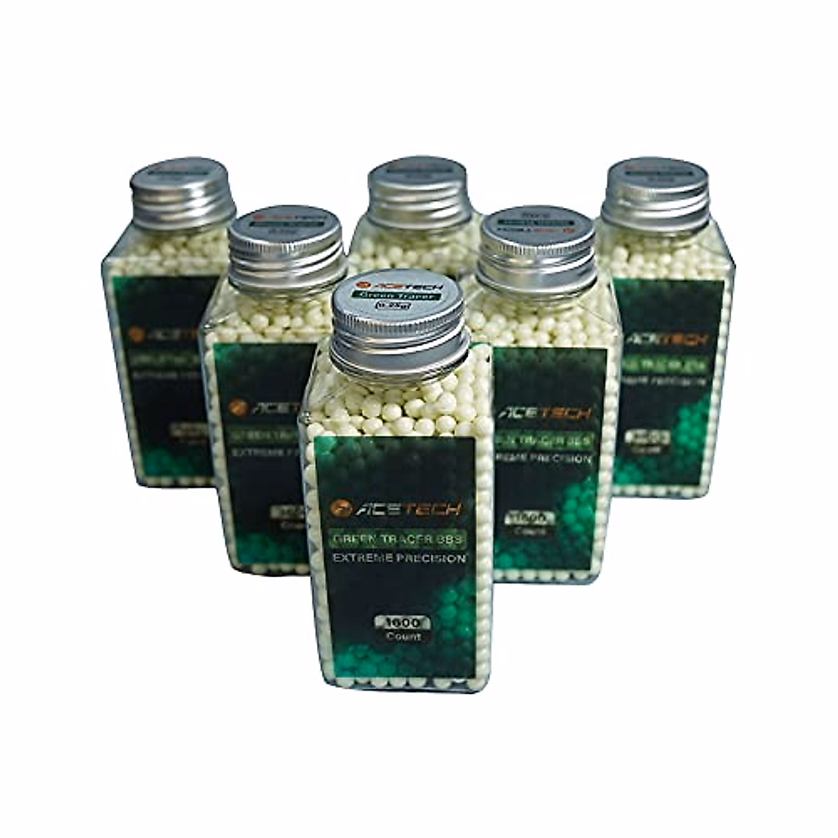 ACETECH Team-Pack Set 6 Bottles Green Tracer BBS (0.2g 9600CT)
