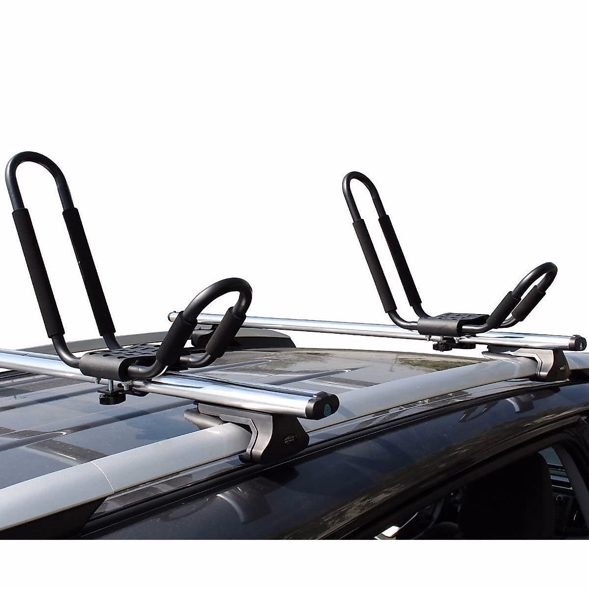 TMS J-Bar Rack HD Kayak Carrier Canoe Boat Surf Ski Roof Top Mounted on Car SUV Crossbar