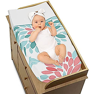 Baby Changing Pad Cover for Modern Turquoise and Coral Emma Collection