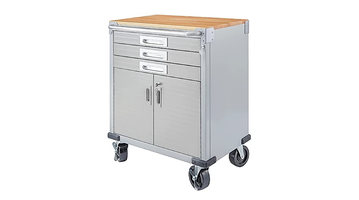 Seville Classics UltraHD Rolling Workbench | Heavy Duty Cabinet