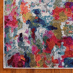 Rugs.com Theia Collection Rug – 2' 7 x 12' Runner Multi Medium Rug Perfect for Hallways, Entryways