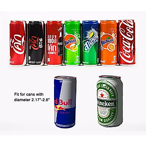 Hanging Soda Can Organizer for Refrigerator, Adjustable Suspended Cans Storage Rack, Stacking Pop Can Dispenser for Fridge, Beer Drink Holder for Fridge Freezer, Beverage & Canned Food Organizers