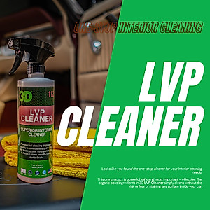 3D LVP Interior Cleaner - Removes Dirt, Grime, Grease, Oil & Stains from Leather, Vinyl & Plastic - Great for Seats, Steering Wheels, Door Panels, Dashboards - Car, Office, Home Use - 1 Gallon