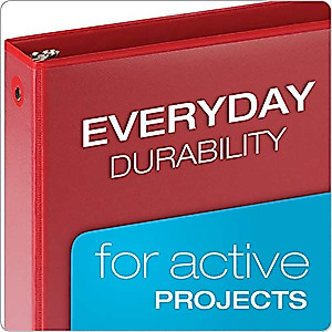 Cardinal 3 Ring Binders, Round Rings, Holds 350 Sheets, ClearVue Presentation View, Non-Stick, Assorted Colors (79550), 1.5 Inch (Pack of 4)