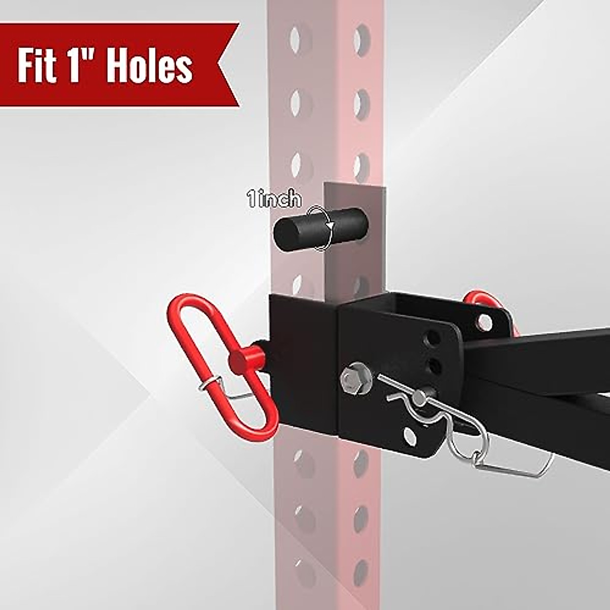 FAGUS H Chest Support Rack Attachment, Power Cage Attachment, Seal Row Pad for Row Fly Curl Press Machine, Fits 2.36"×2.36" Squat Racks and 1" Hole diameters